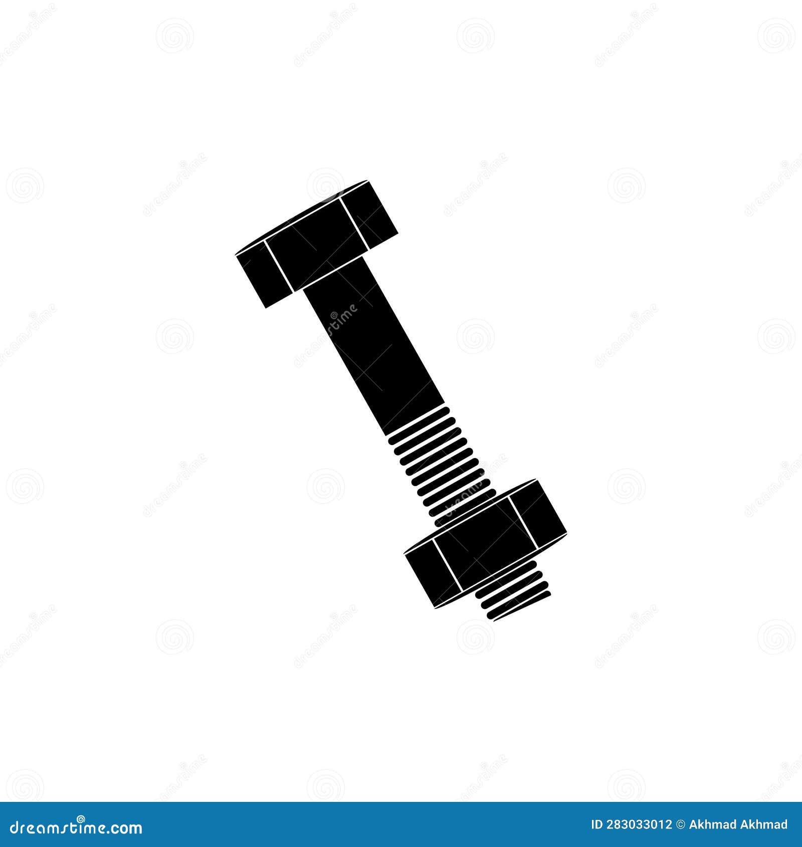 Bolt and nut icon stock vector. Illustration of technical - 283033012
