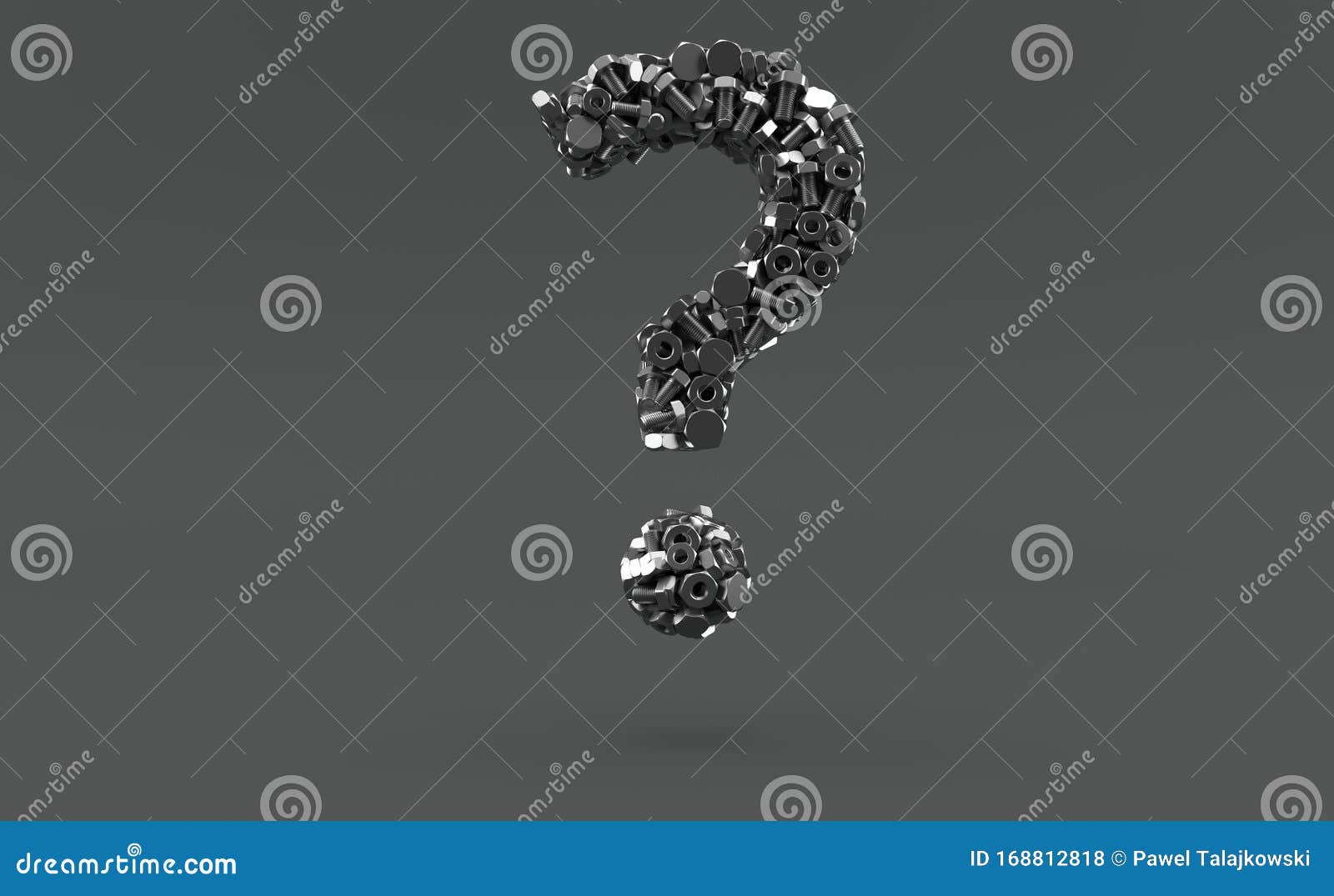 Bolt and Nut in Question Mark Shape Stock Illustration - Illustration ...