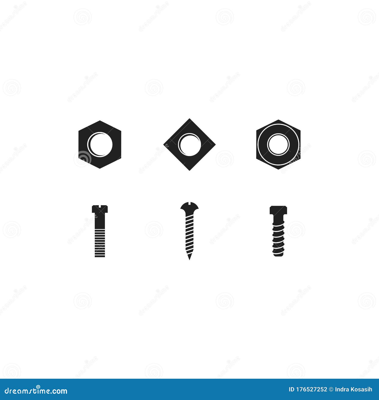 Bolt , nut and vector icon stock vector. Illustration of symbol - 176527252