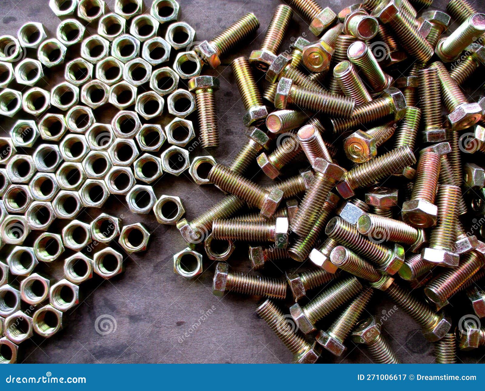 Bolt and nut stock image. Image of brown, weapon, silver - 271006617