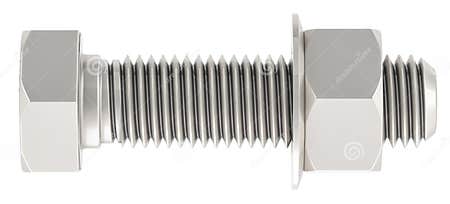 Bolt with Nut, Side View. 3D Rendering Stock Illustration ...