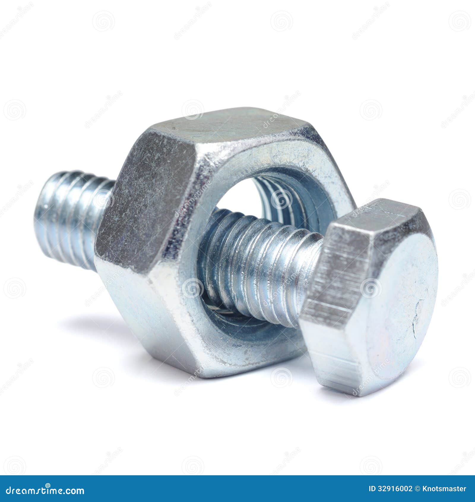 Small Bolt And Big Nut On White Stock Image | CartoonDealer.com #113235439