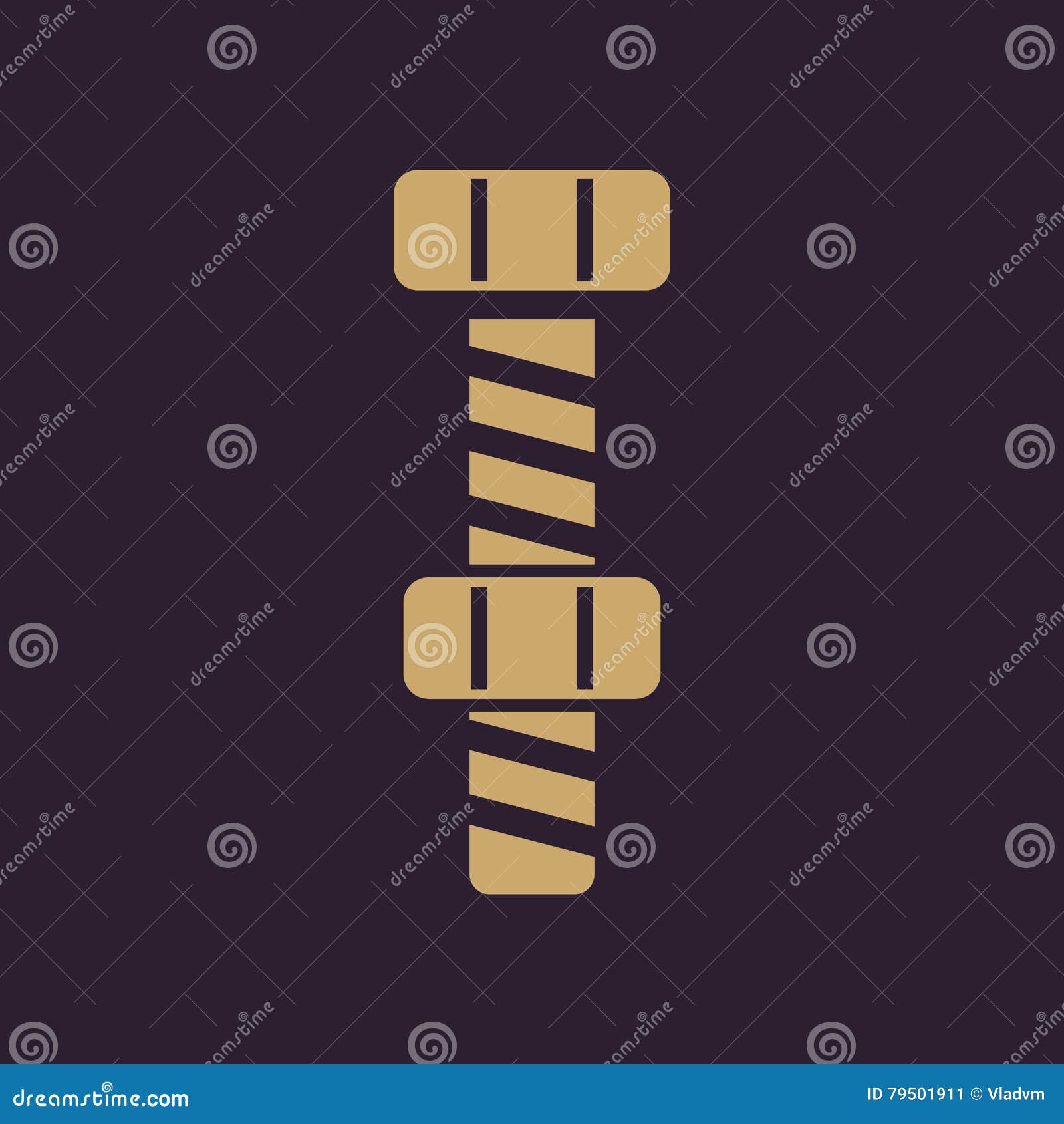 The Bolt with Nut Stranded Icon. Symbol Stock Vector - Illustration of ...