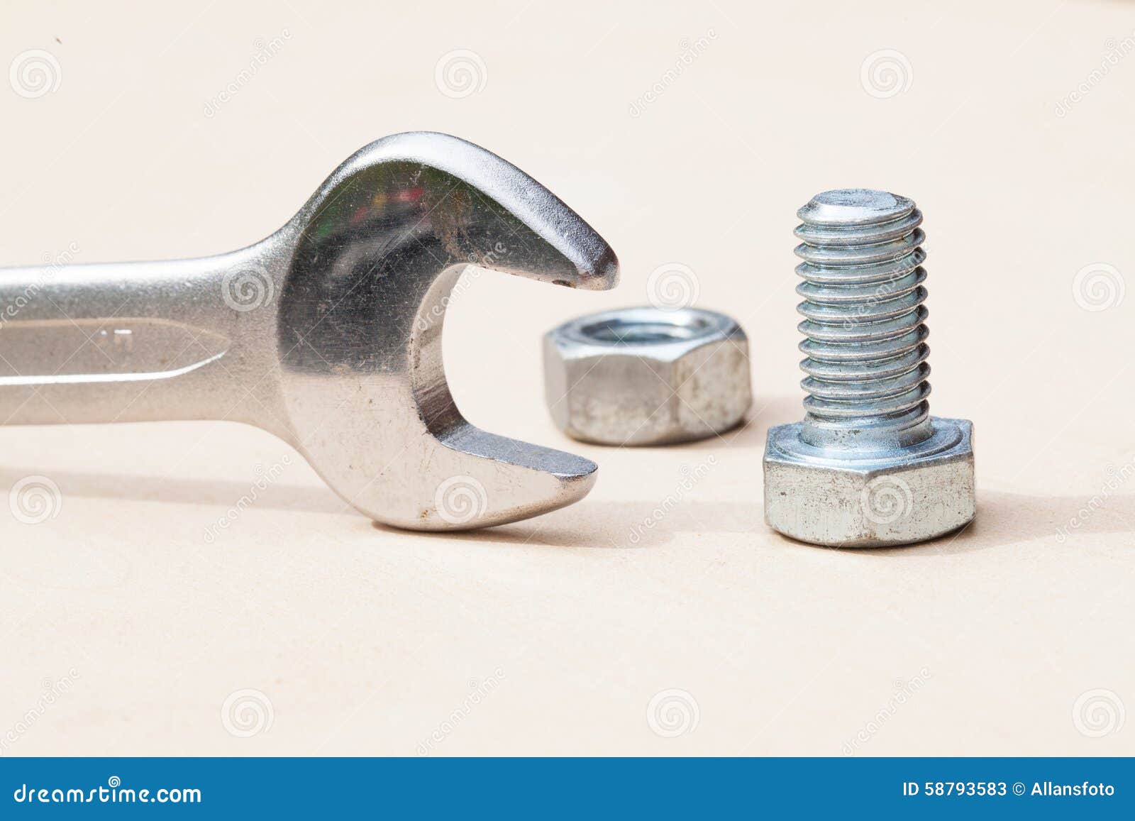 Bolt and nut. stock image. Image of work, bolt, tool - 58793583