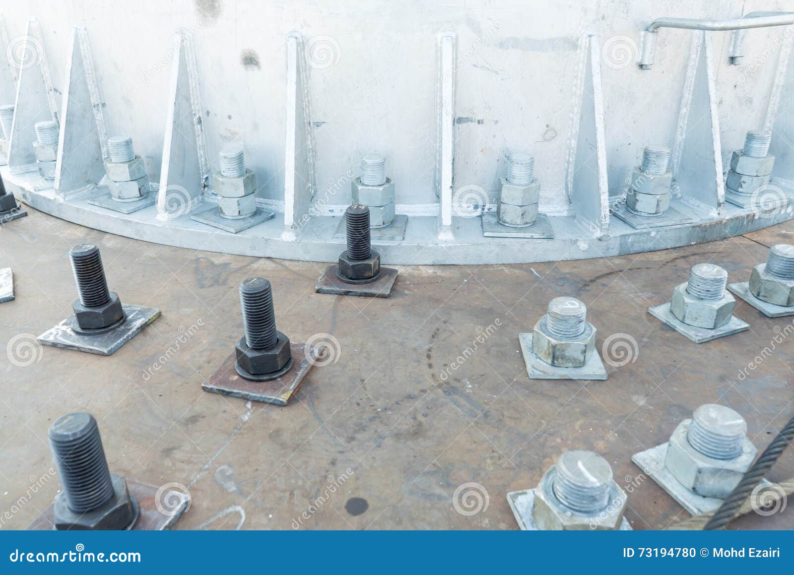 Bolt and Nut of Transmission Monopole Stock Photo - Image of monopole ...