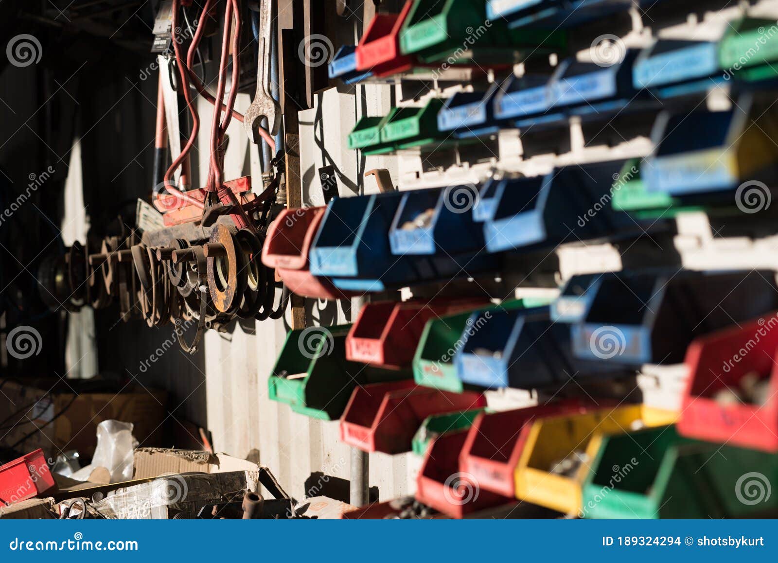 Bolt Racks on a Workshop Bench Stock Photo - Image of bench, nuts ...