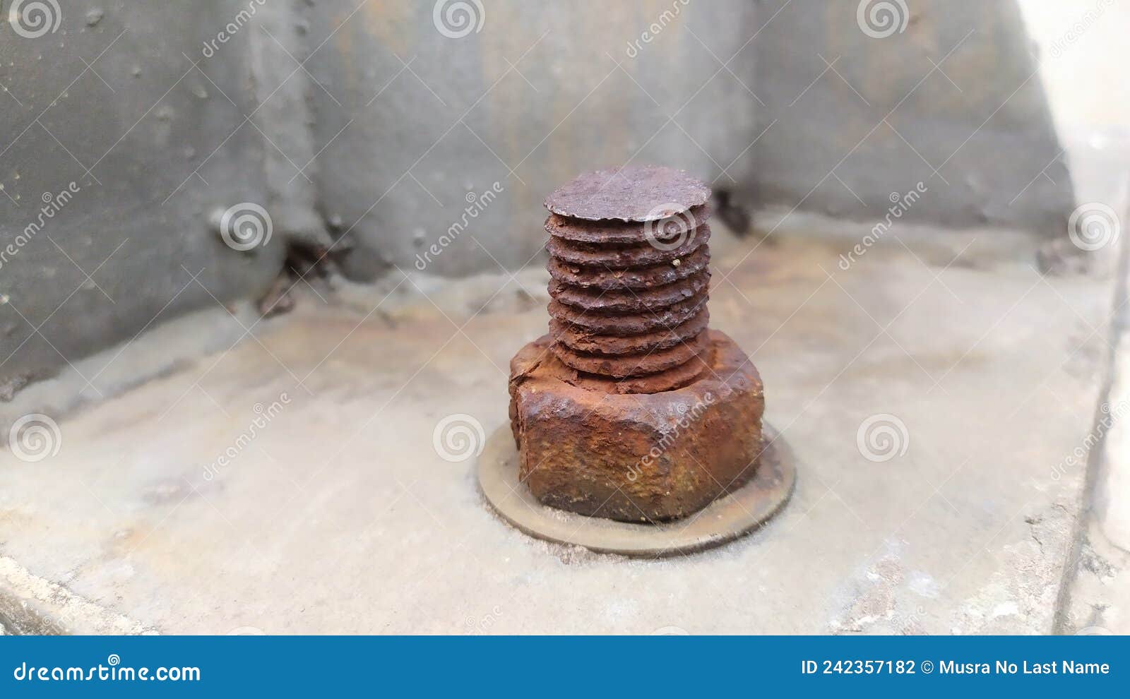The Bolt of the Rusty Street Lamp Post Stock Photo - Image of wall ...