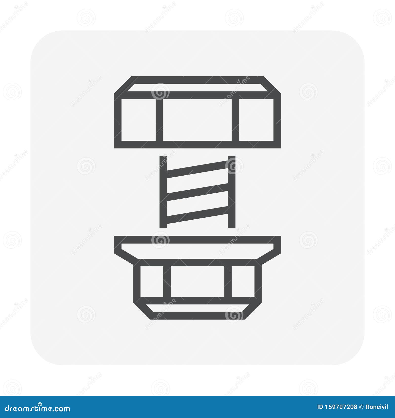 Bolt icon stock vector. Illustration of metal, nail - 159797208