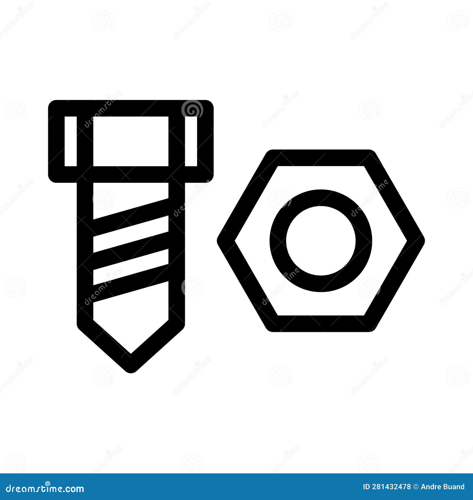 Bolt vector line icon stock vector. Illustration of iron - 281432478