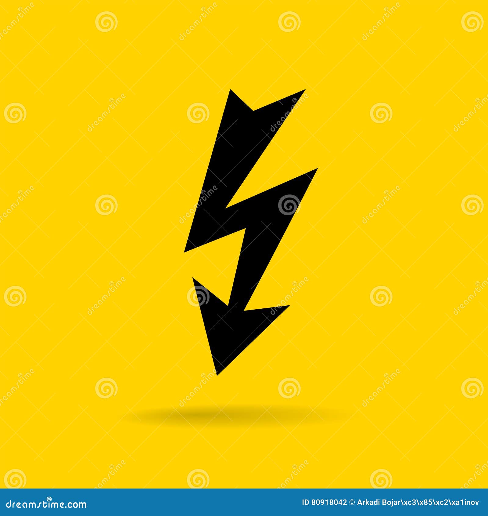 Thunder Icon. Lightning Vector Isolated. Modern Simple Flat Warning ...