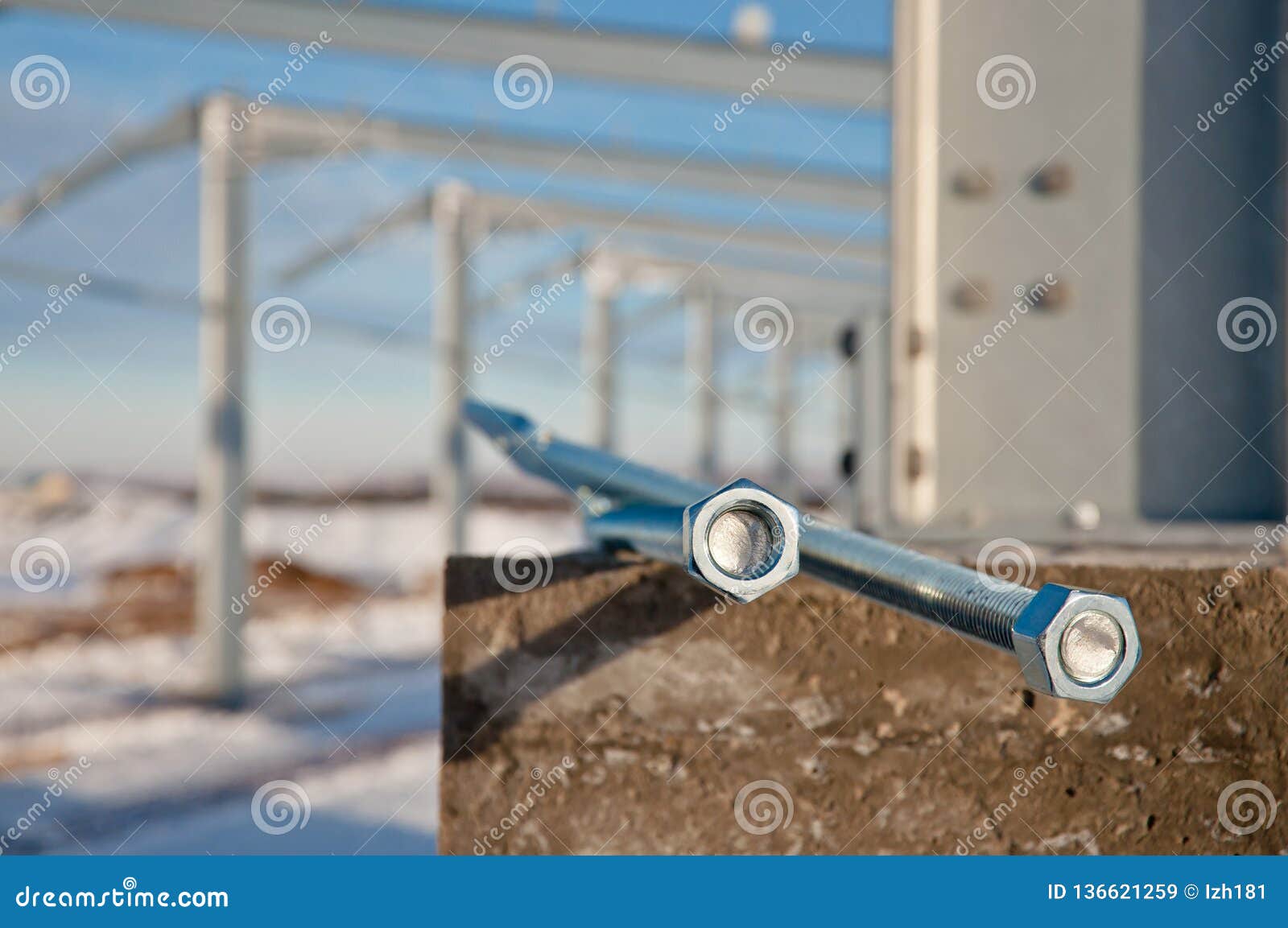 Bolted Connection on the Construction Site. Stock Image - Image of ...