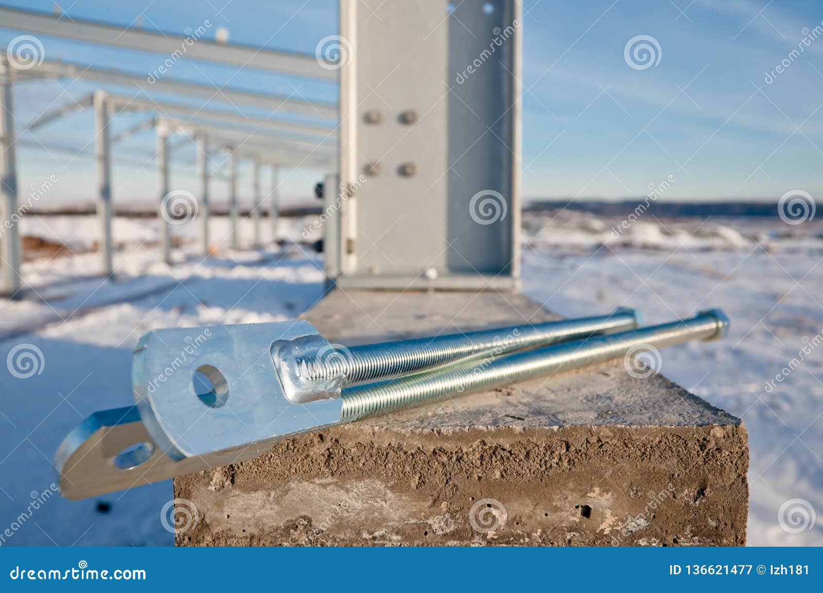 Bolted Connection on the Construction Site. Stock Image - Image of ...