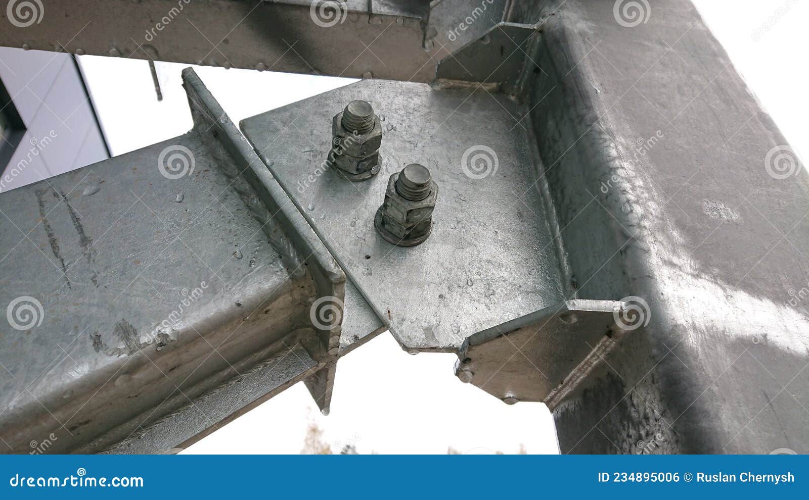 Bolted Connection of Metal Structures Stock Photo - Image of frame ...
