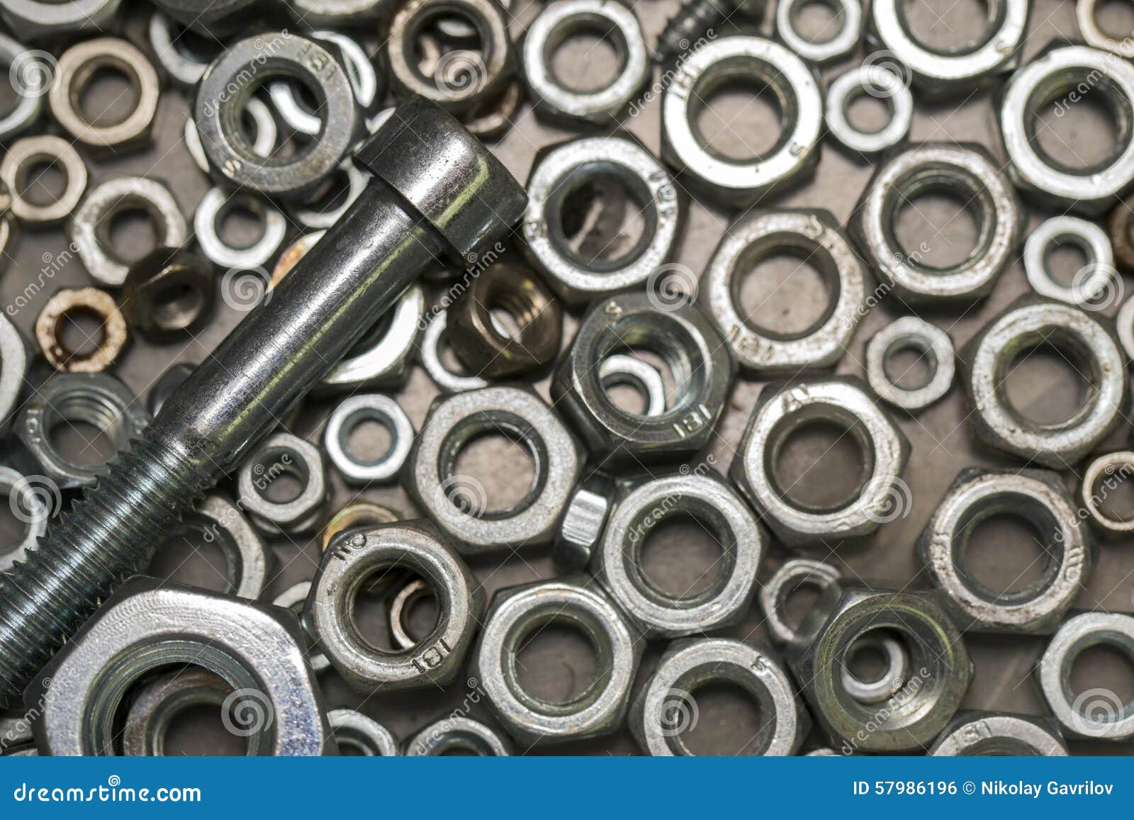 Boltls and nuts stock photo. Image of technology, black - 57986196