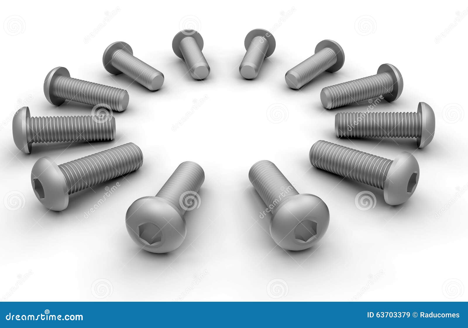 Bolts Arranged in a Circular Pattern Stock Illustration - Illustration ...