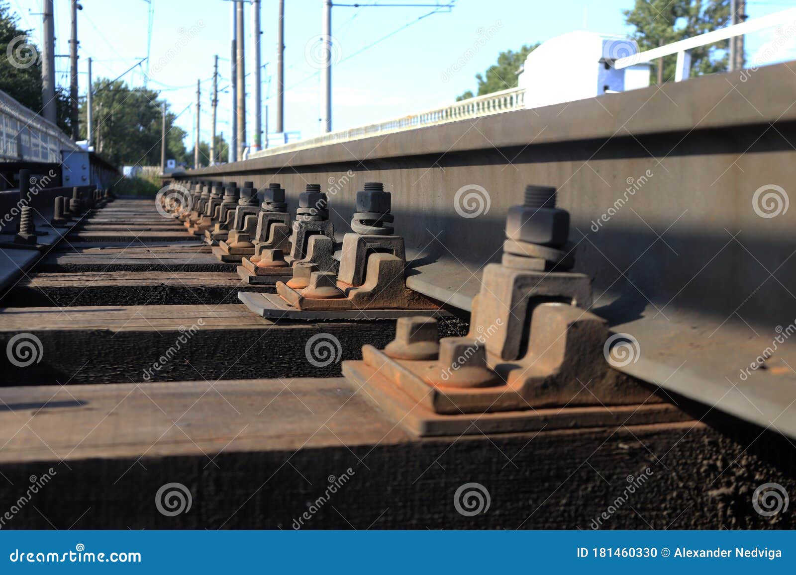 Bolts and Lining the Connection Rails Stock Photo - Image of ...