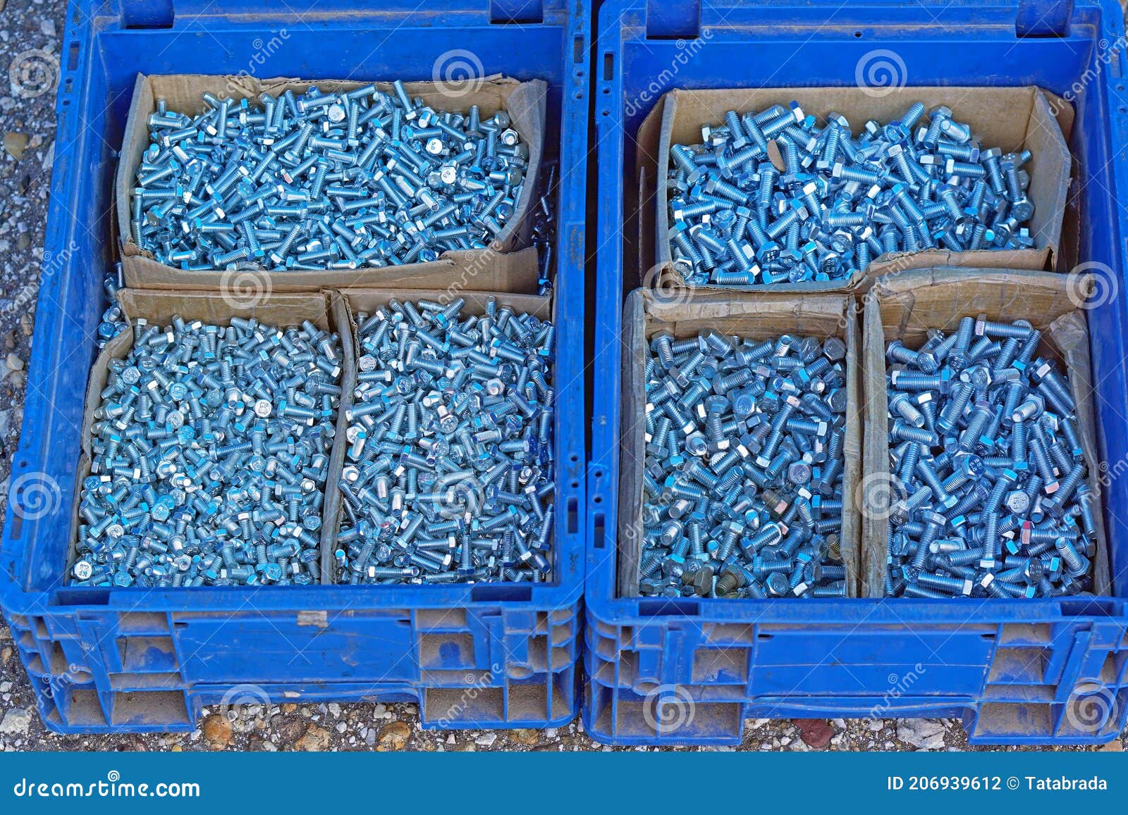 Bolts nuts crates stock photo. Image of tool, bolt, variety - 206939612
