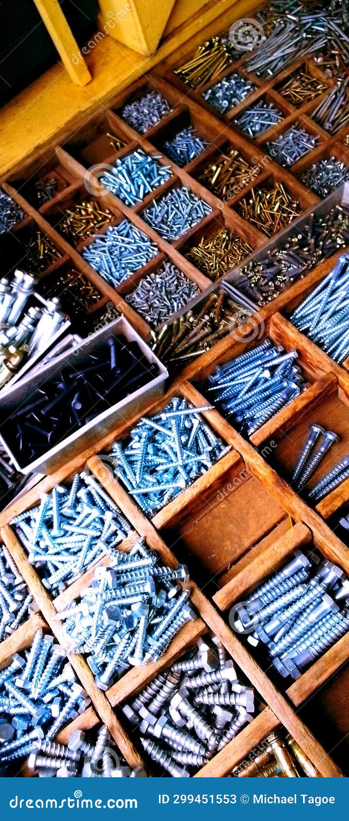 Bolts and Nuts in a Tools Box Stock Image - Image of forged, connectors ...