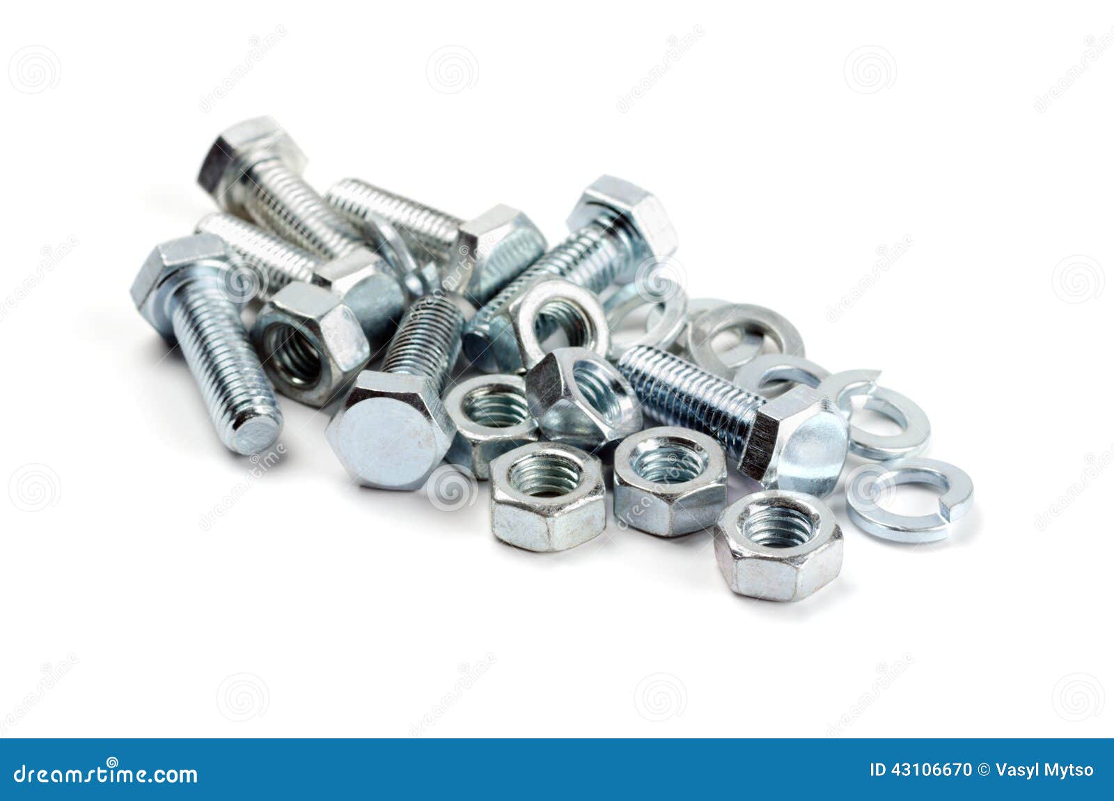Bolts, nuts and washers stock photo. Image of objects - 43106670