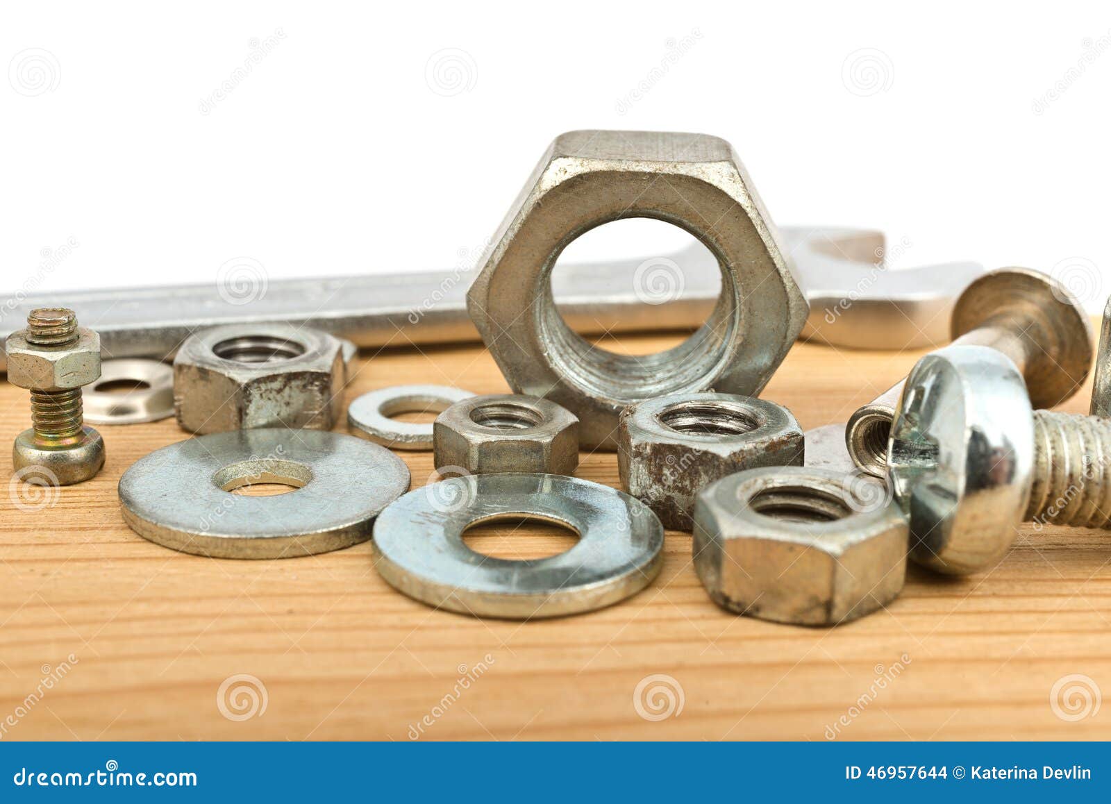 Bolts and nuts stock photo. Image of table, locksmith - 46957644