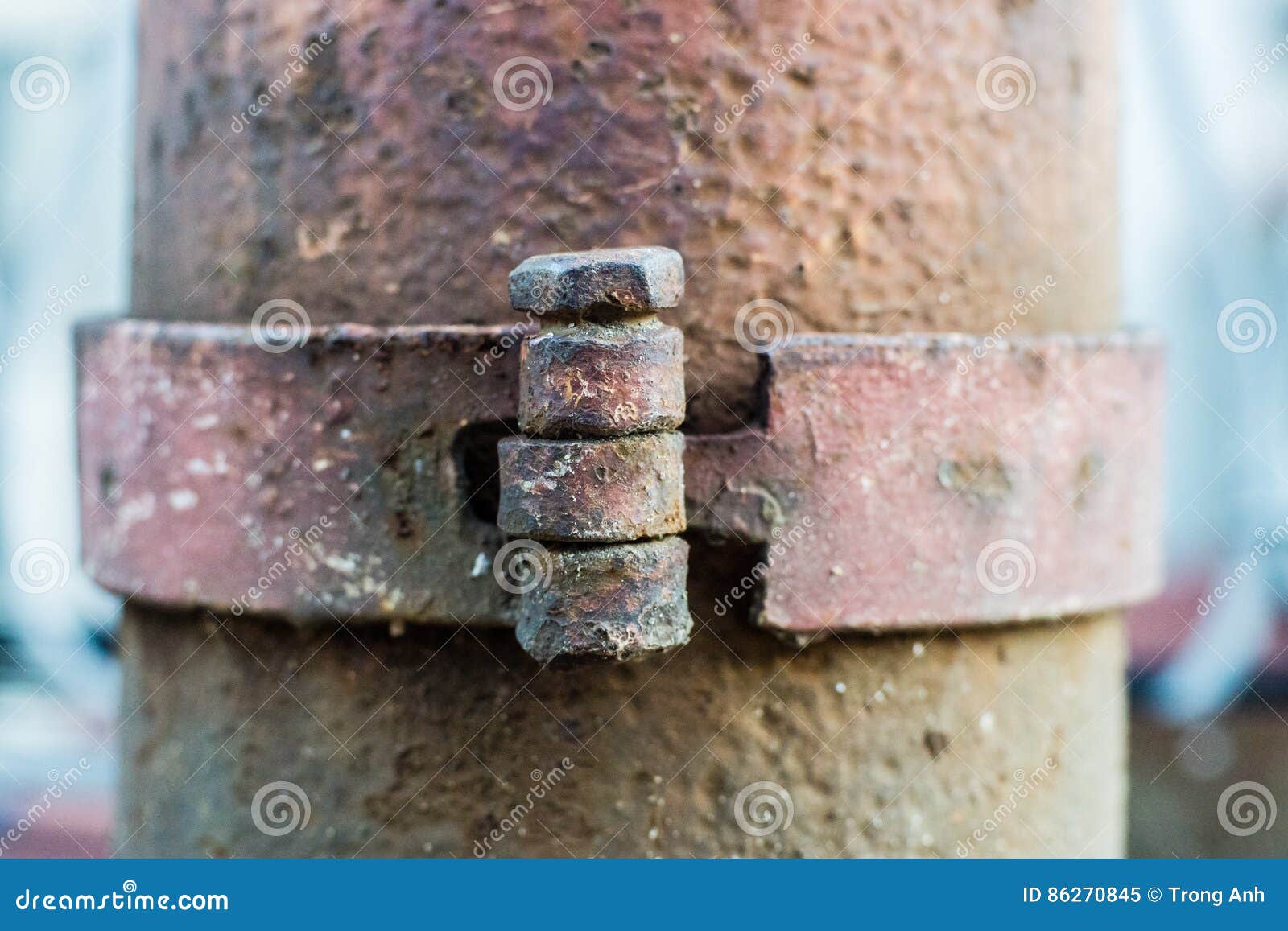 The Bolts on Old Rustic Steel Column Stock Image - Image of rust, dirty ...