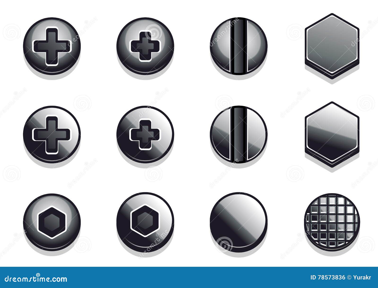 Bolts and rivets stock vector. Illustration of element - 78573836