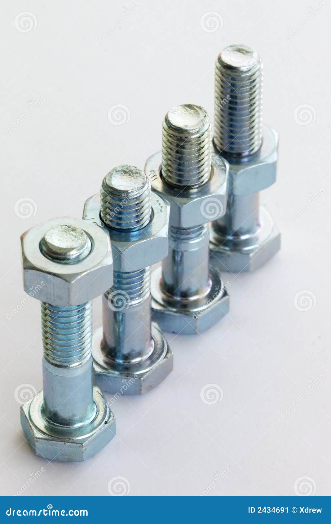 Bolts with screws stock image. Image of white, nuts, work - 2434691