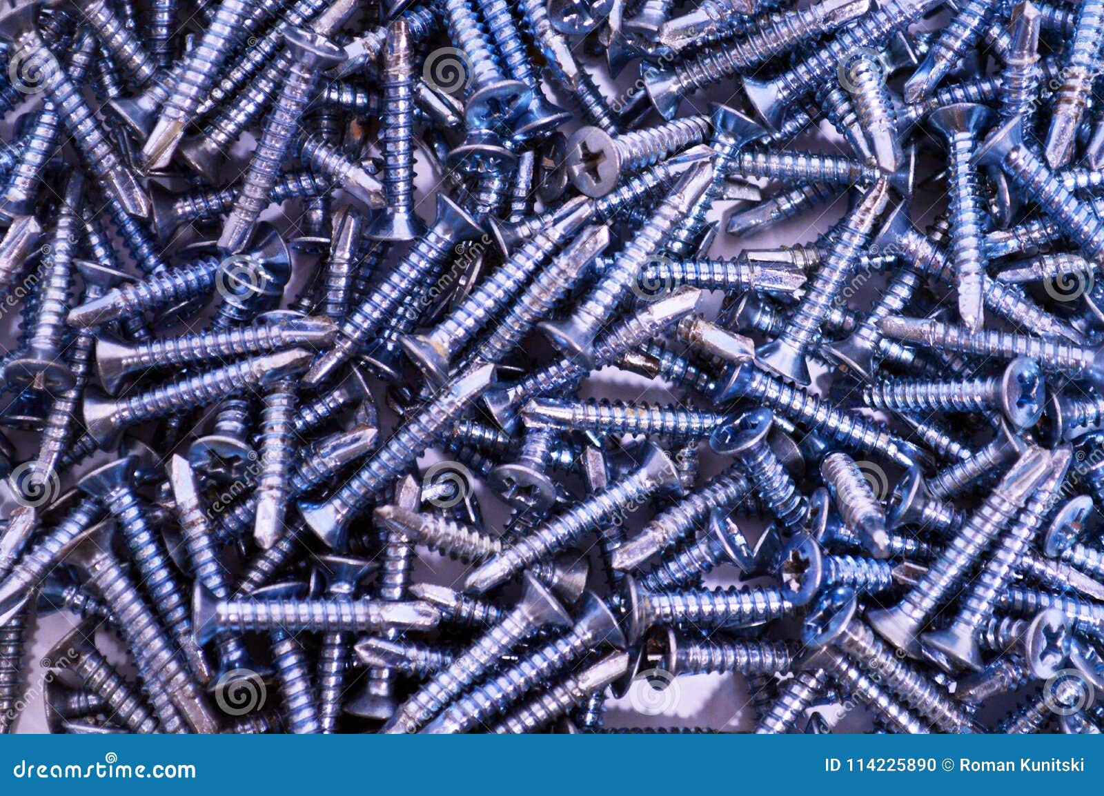 Bolts or Screws. Screws on Metal. the Texture of the Screws. Stock ...