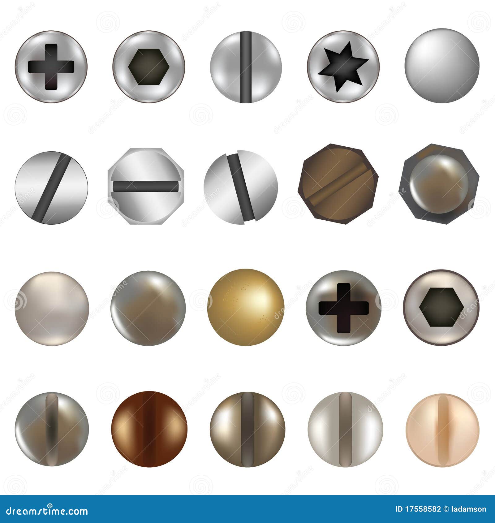 Bolts and Screws. Vector stock vector. Illustration of blank - 17558582