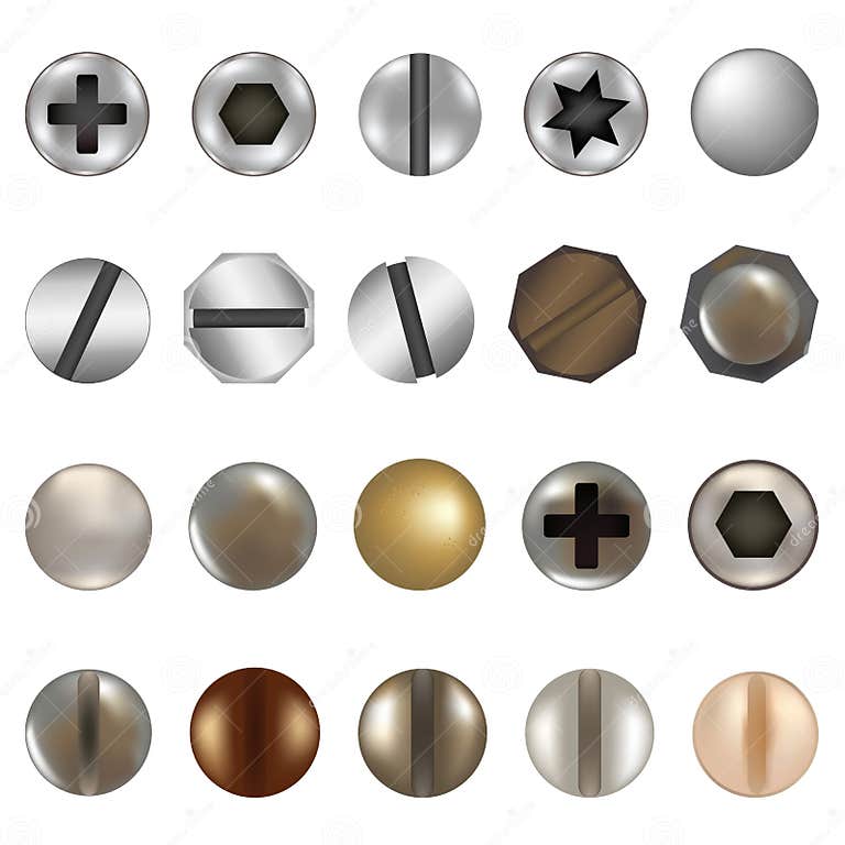 Bolts and Screws. Vector stock vector. Illustration of blank - 17558582