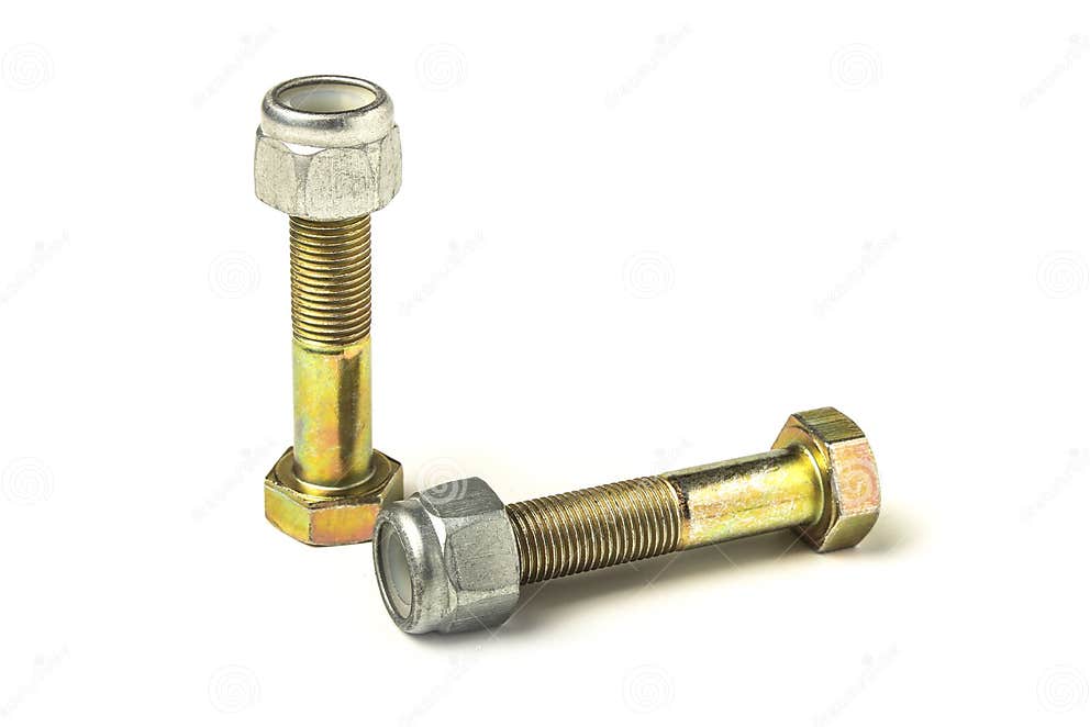 Bolts with Self-locking Nuts Stock Photo - Image of machinery, locking ...