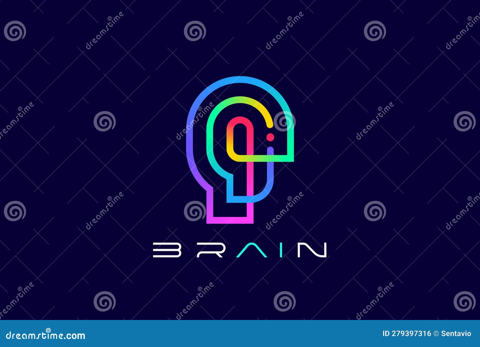 Artificial Intelligence Logo AI Human Head Face Colorful Design Vector ...
