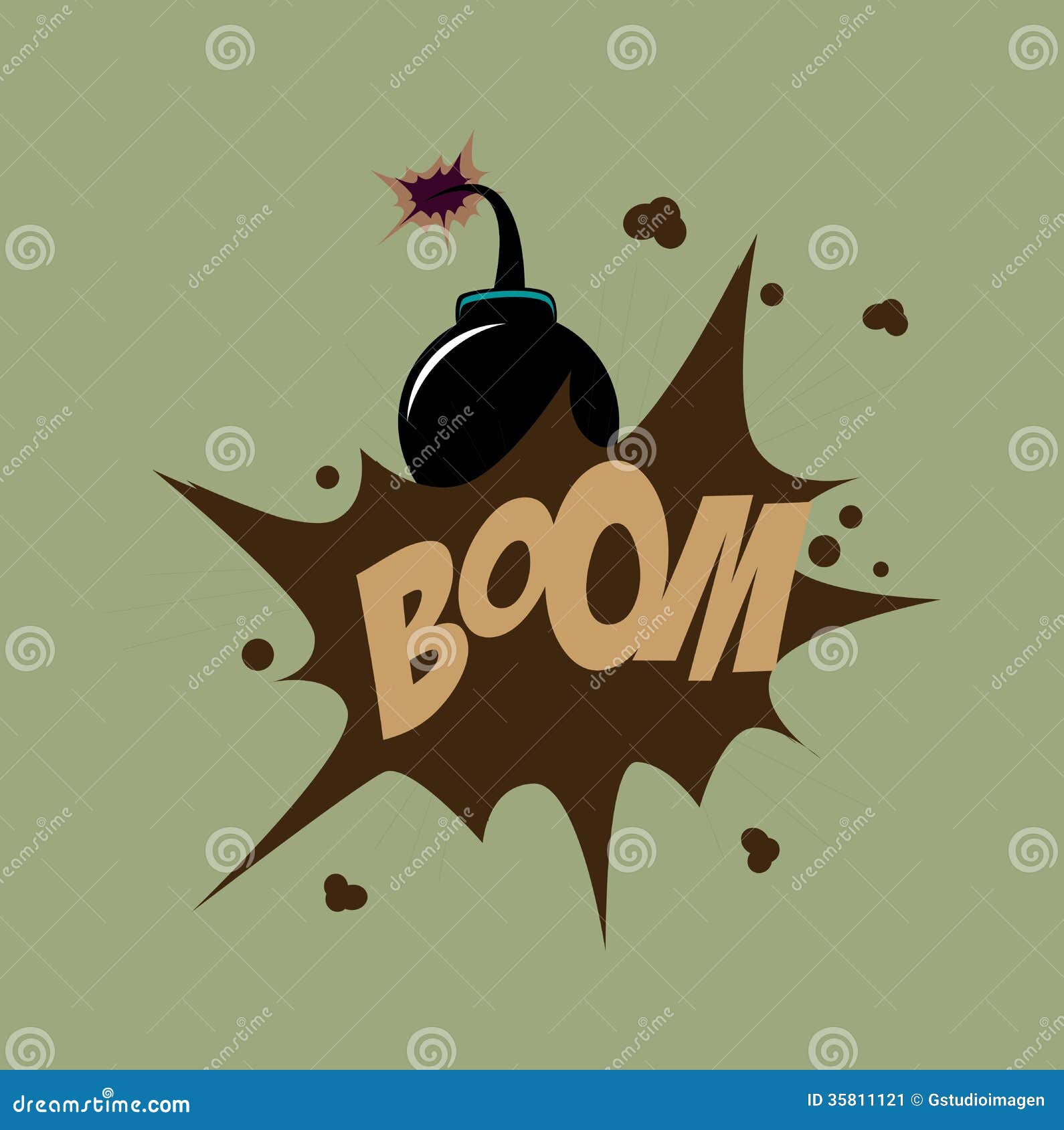 Bom vector illustratie. Illustration of bloei, etiket - 35811121