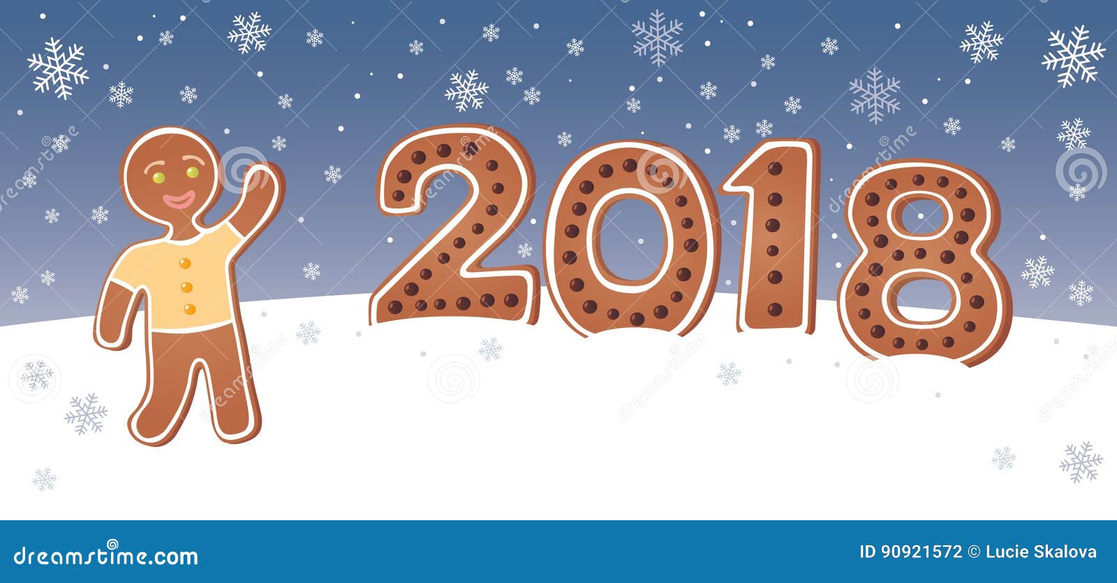 Bom ano 2018 ilustração do vetor. Ilustração de snowflake - 90921572