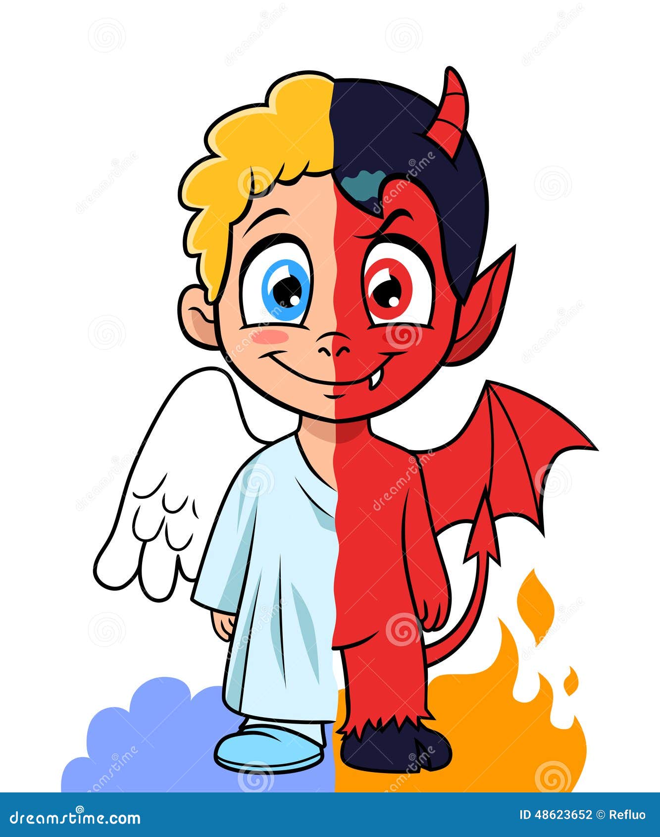 Bom e ruim ilustração do vetor. Ilustração de ética, santo - 48623652