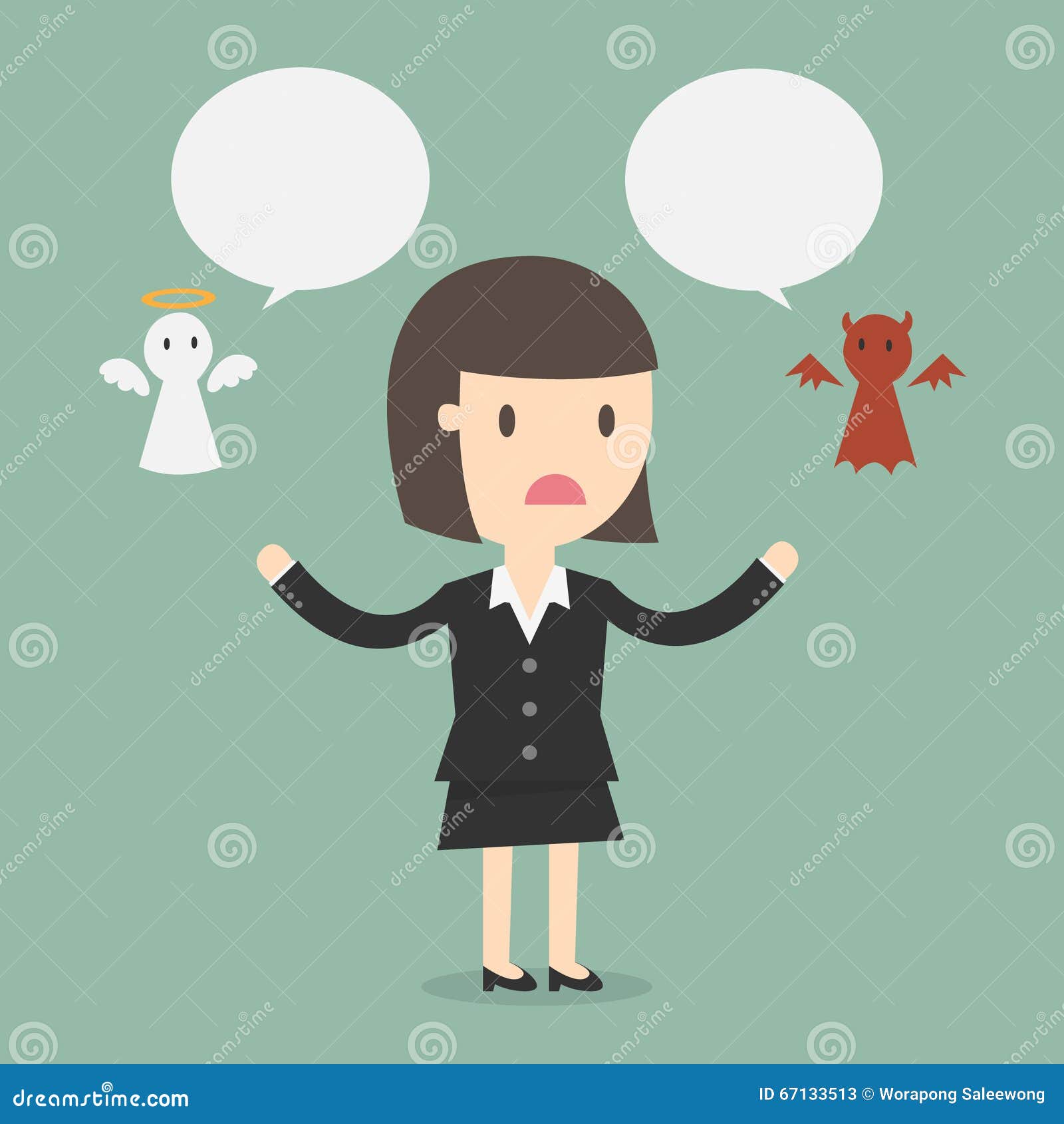 Bom e ruim ilustração do vetor. Ilustração de demônio - 67133513