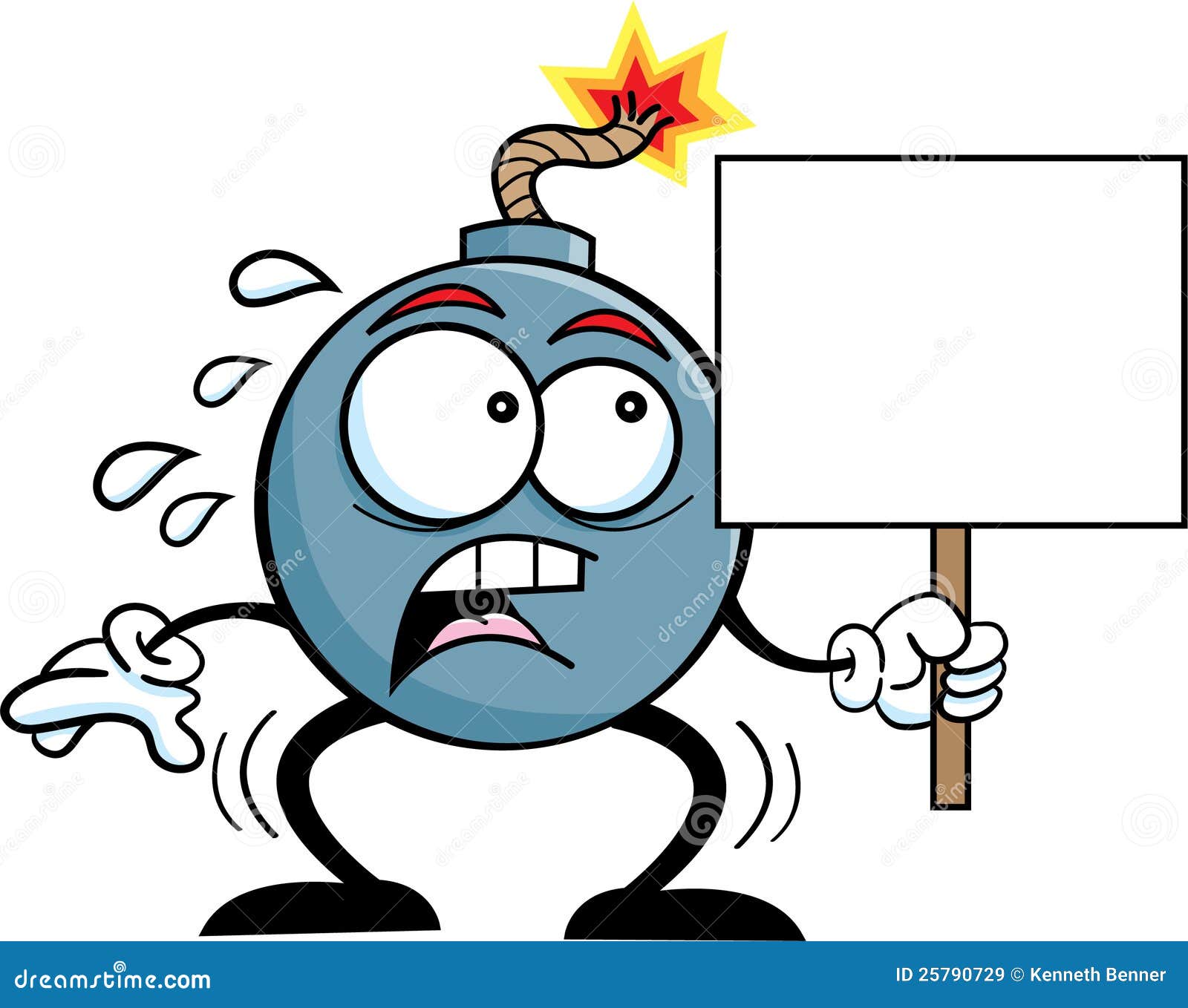 Bom met een teken vector illustratie. Illustration of beeldverhaal ...