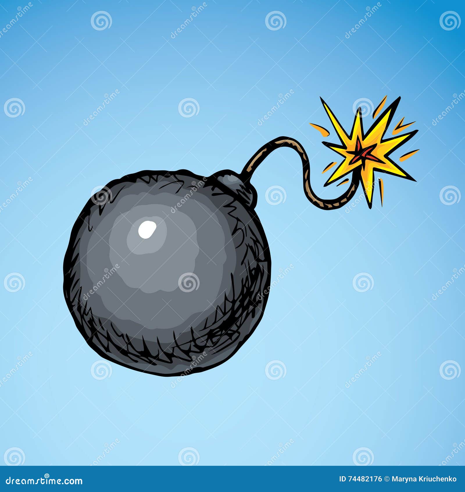 Bom Vector tekening vector illustratie. Illustration of ontploffing ...