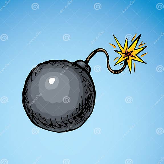 Bom Vector tekening vector illustratie. Illustration of ontploffing ...