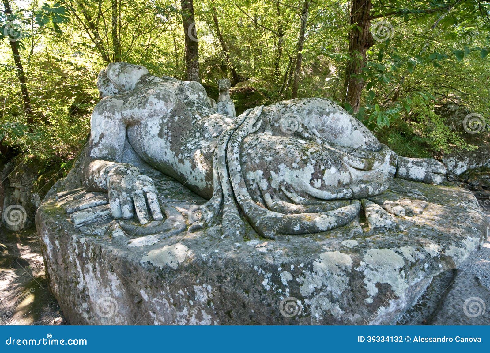 The Sleeping Nymph in the Park of the Monsters Stock Photo - Image of ...
