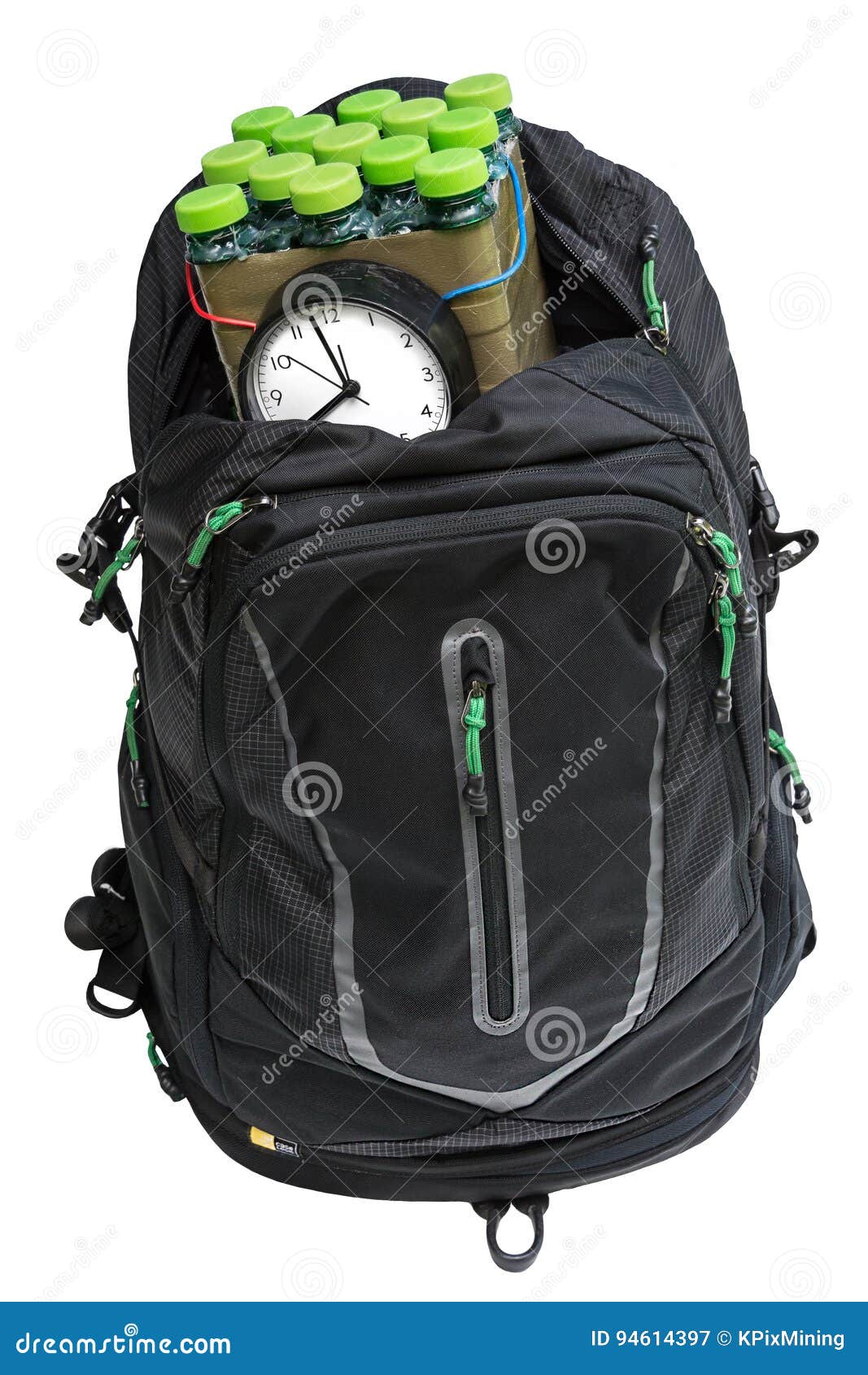 Bomb in the backpack stock image. Image of danger, demolish - 94614397