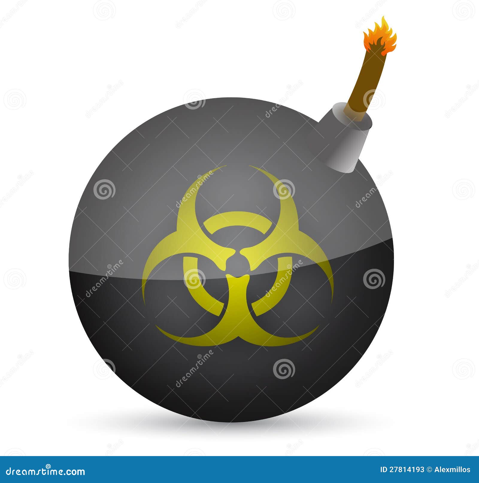 Bomb with a Biohazard Symbol in Front Stock Illustration - Illustration ...