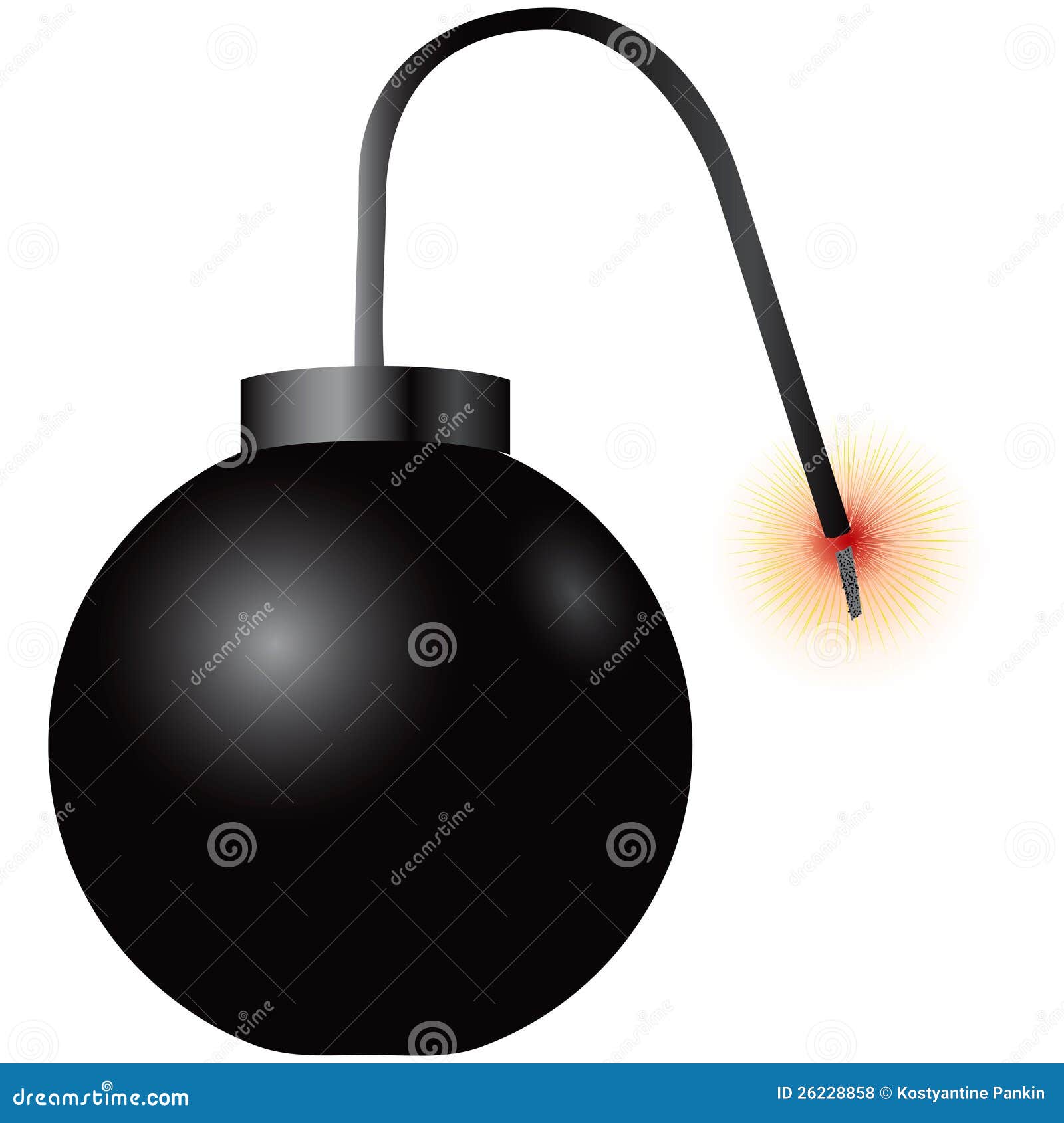Bomb with burning fuse stock vector. Illustration of bombshell - 26228858