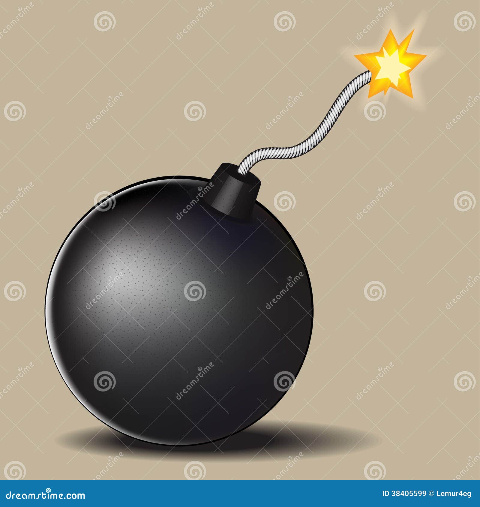Bomb with burning fuse stock vector. Illustration of symbol - 38405599