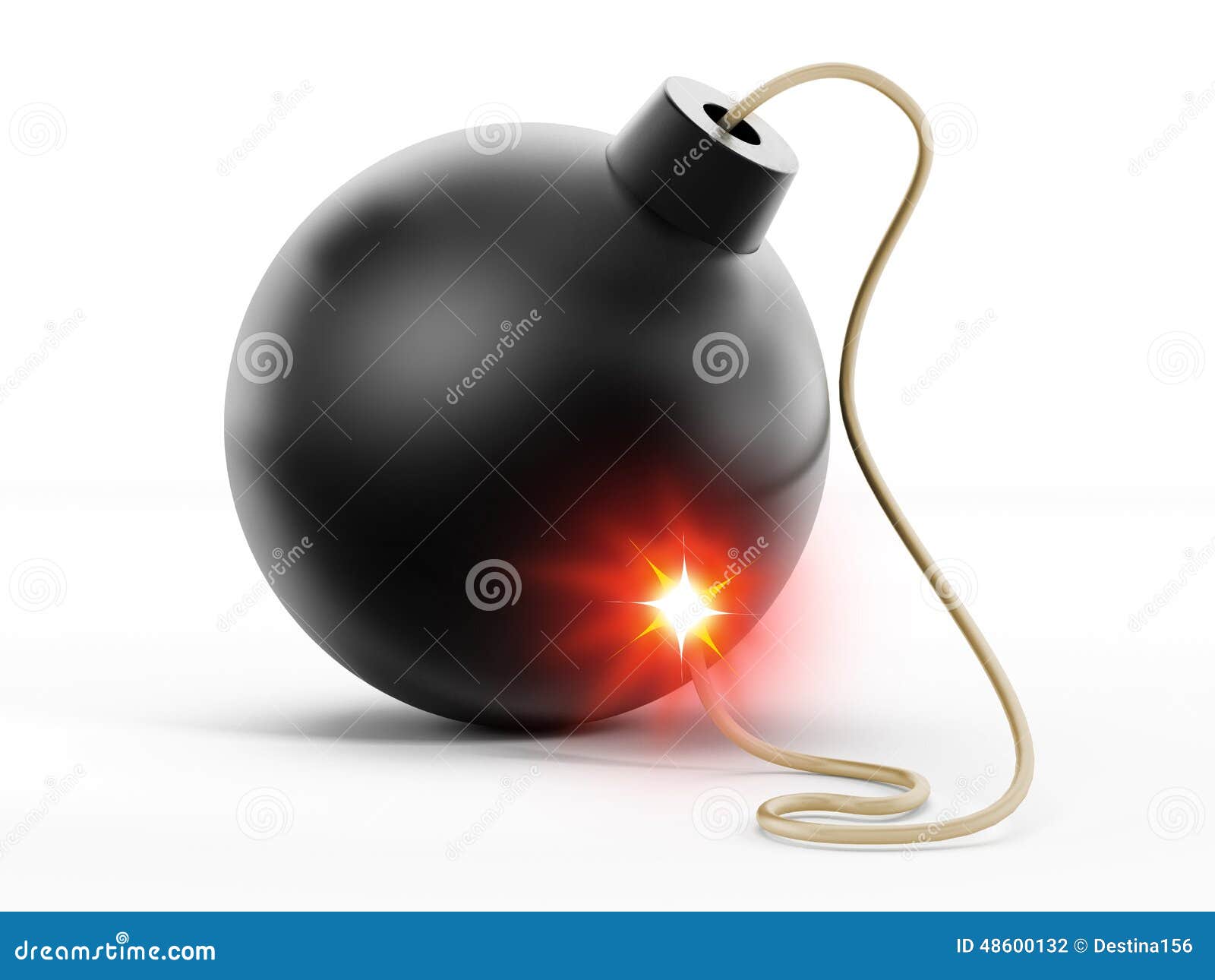 Bomb with burning fuse stock illustration. Illustration of isolated ...