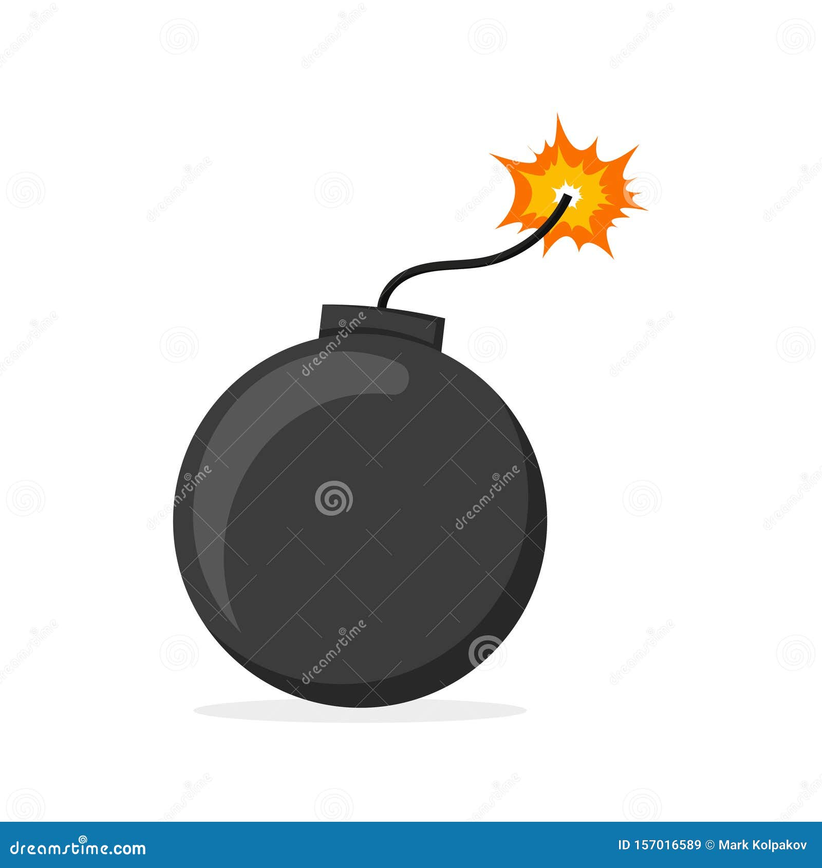 Bomb with Burning Wick on White Background Stock Illustration ...
