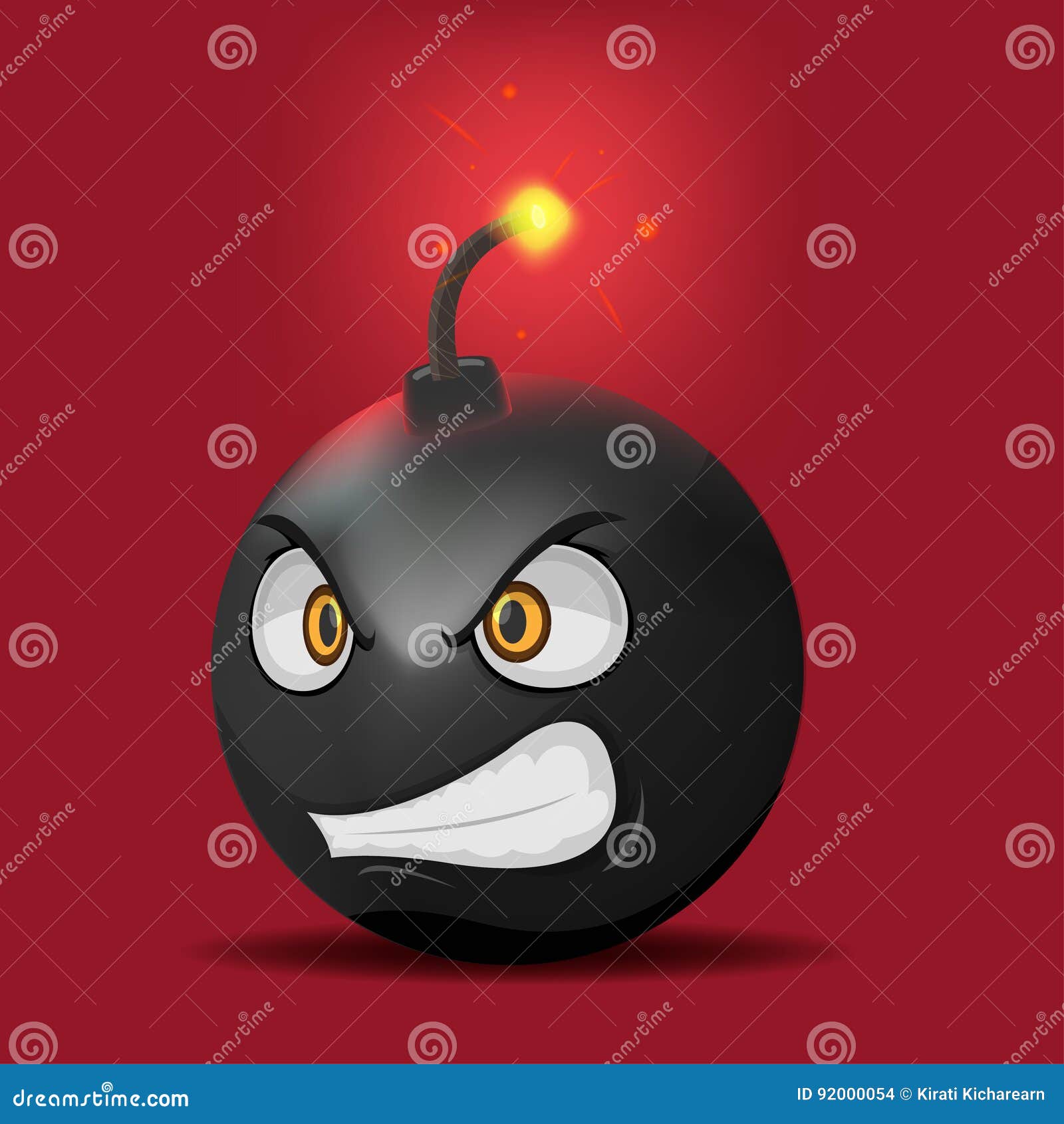 Angry Cartoon Bomb Drawing