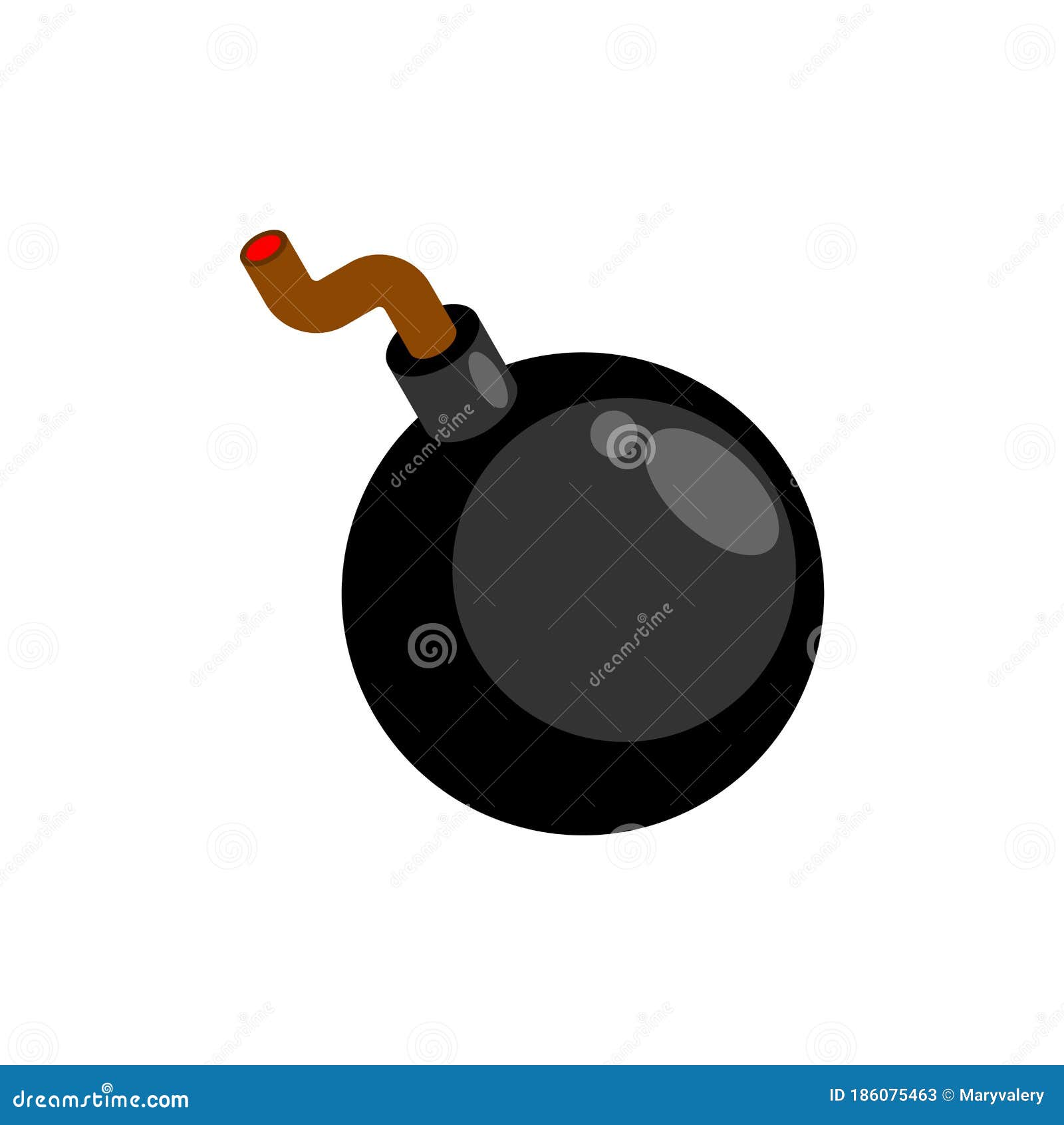 Bomb Cartoon Isolated. Round Bomb Vector Illustration Stock Vector ...