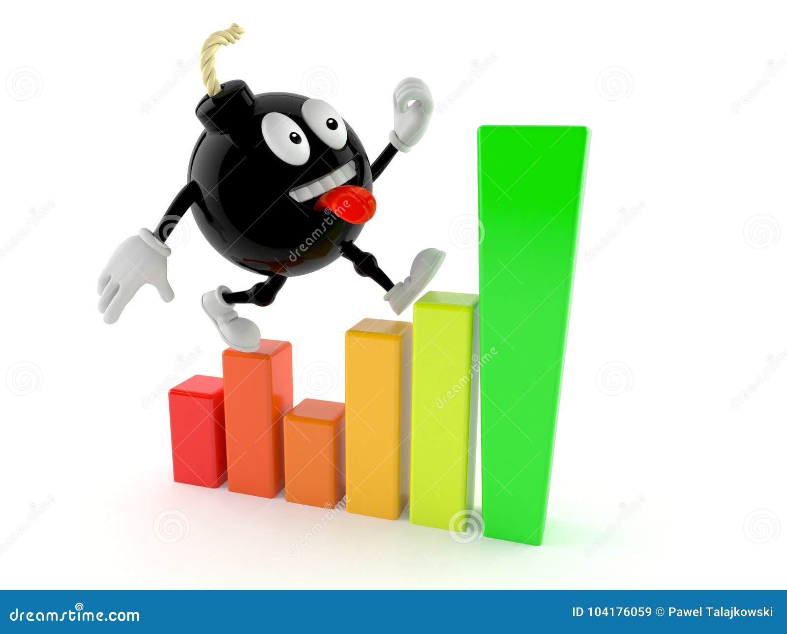 Bomb character with chart stock illustration. Illustration of ...