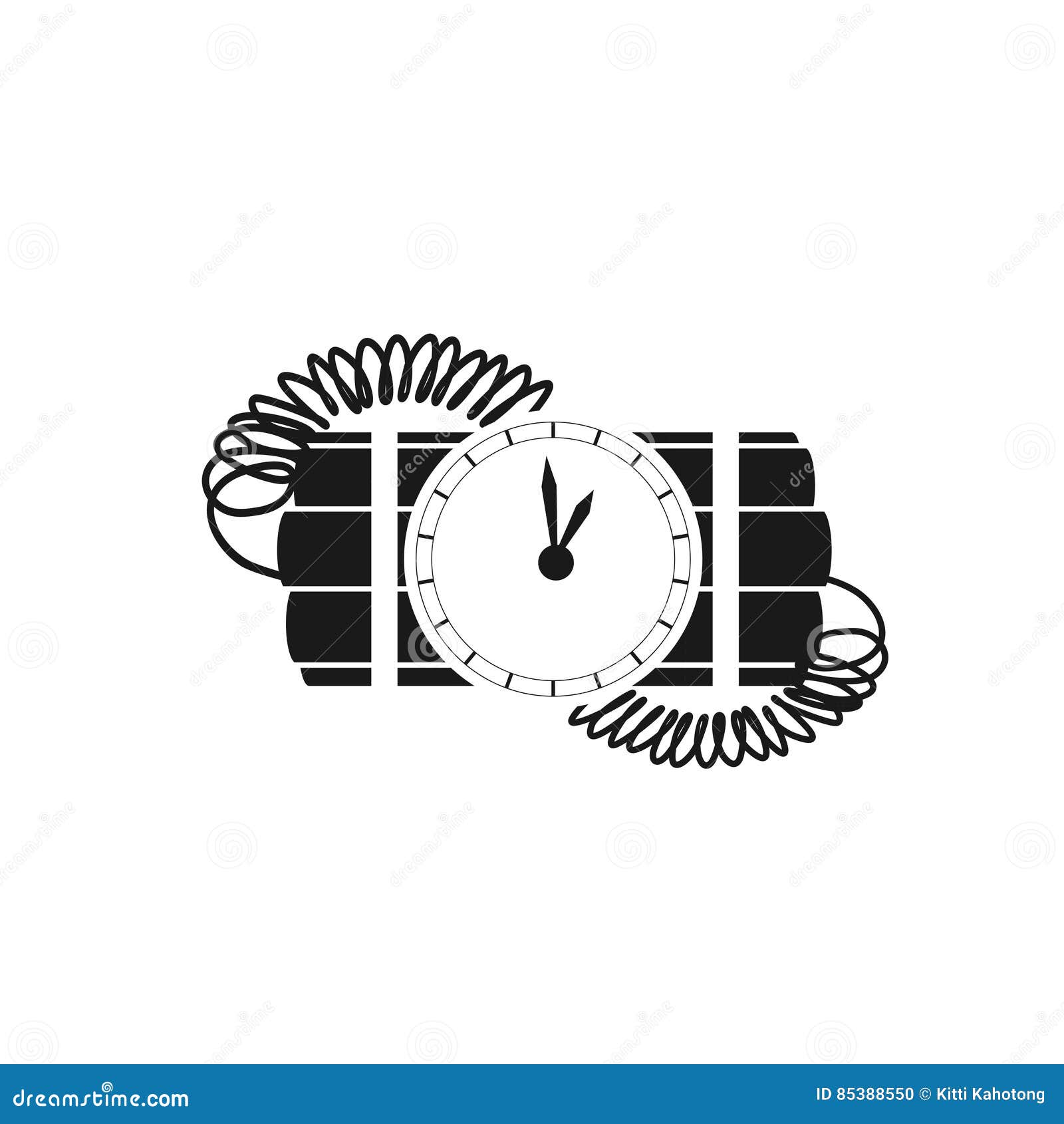Bomb with clock timer stock vector. Illustration of terror - 85388550